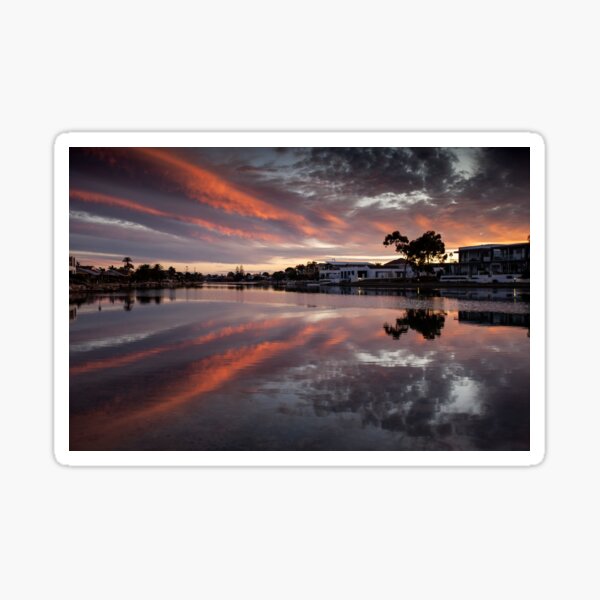 "Colourful Sunset's mirror image in river water " Sticker for Sale by ...