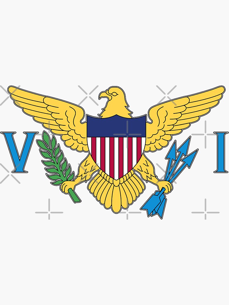 "USVI Flag logo COLOR - U.S. Virgin Islands " Sticker for Sale by Local ...