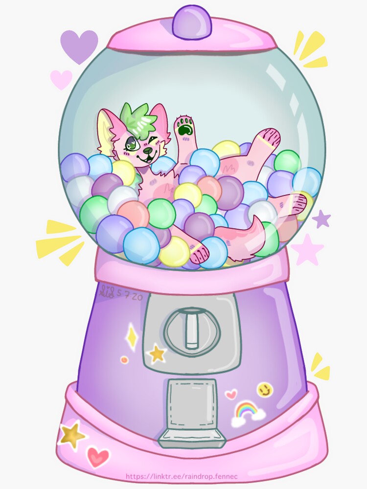 "Pastel Gumball Machine Fox" Sticker by raindropfennec | Redbubble