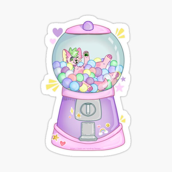 "Pastel Gumball Machine Fox" Sticker by raindropfennec | Redbubble