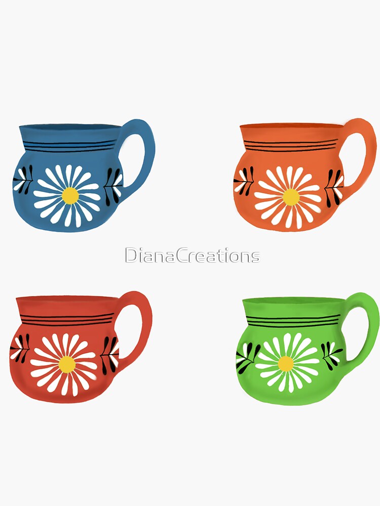 "Mini Jarritos de Barro" Sticker for Sale by DianaCreations | Redbubble