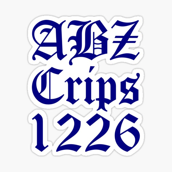"Asian Boyz - ABZ Crips 1226" Sticker for Sale by DIRTYDUNNZ | Redbubble