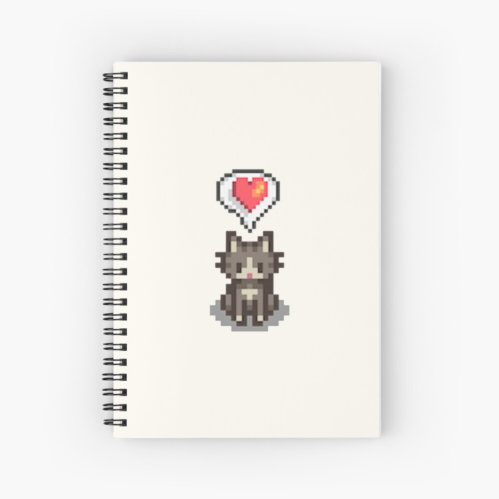 "Stardew Valley Happy Grey Cat" Spiral Notebook for Sale by r9440 ...