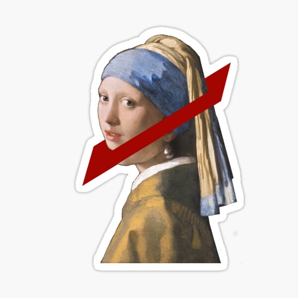 "Girl with a pearl earring" Sticker by sreesha | Redbubble