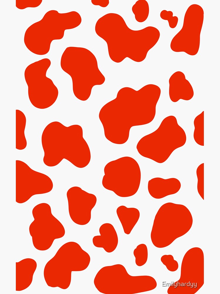 "Red and Black, cow print" Sticker for Sale by Emilyhardyy | Redbubble