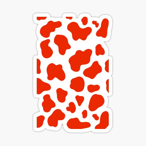"Red and Black, cow print" Sticker for Sale by Emilyhardyy | Redbubble
