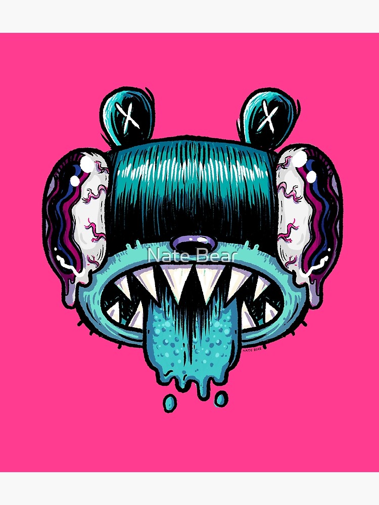 "Drooly Bearbrains Face " Poster for Sale by nate-bear | Redbubble