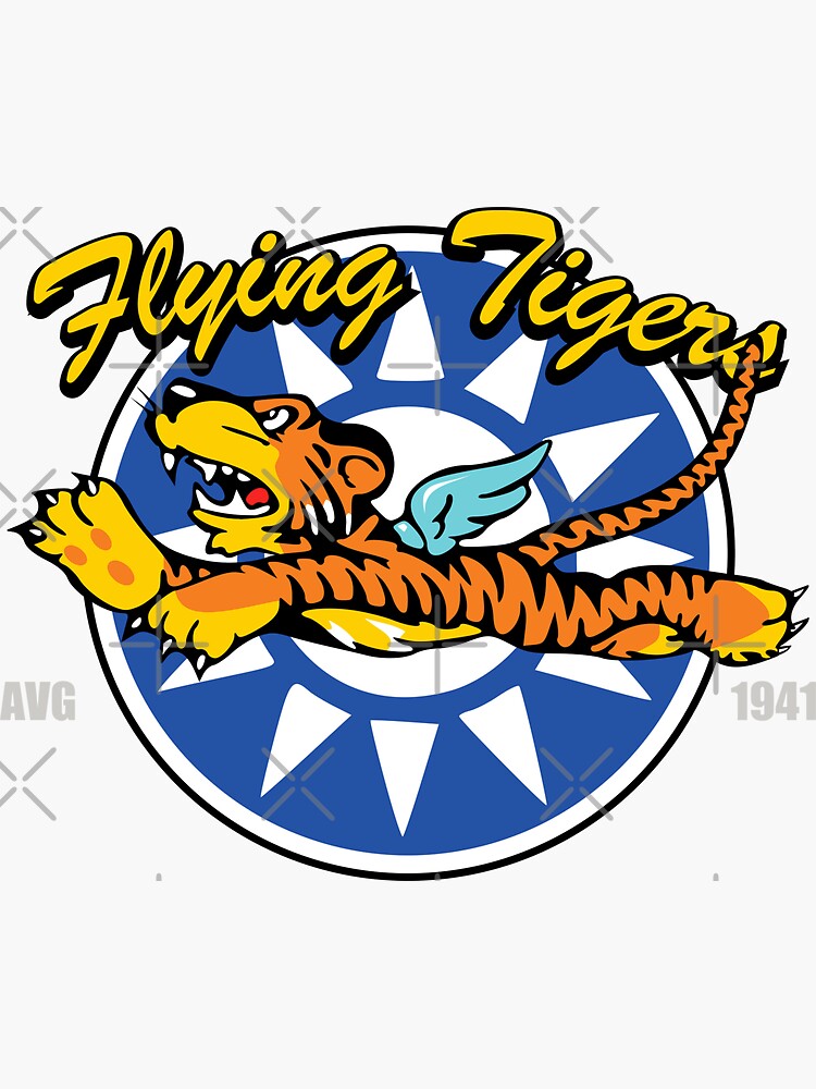 "WW2 Flying Tigers AVG" Sticker for Sale by StrongVlad | Redbubble