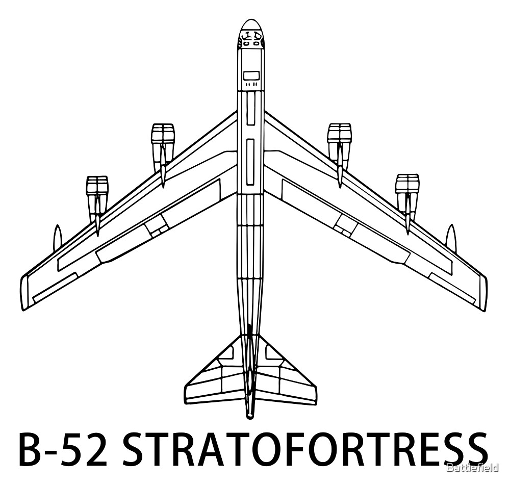 "B-52 Stratofortress Bomber Plane Gift Schematic Blueprint" by ...