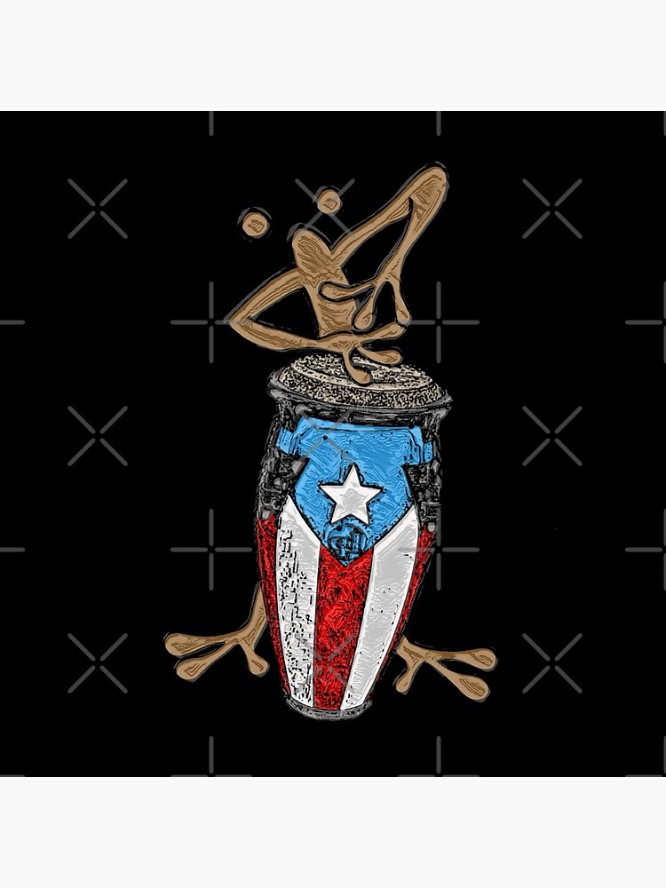 "Coquí Taíno playing the Puerto Rican Flag Conga" Coasters (Set of 4 ...