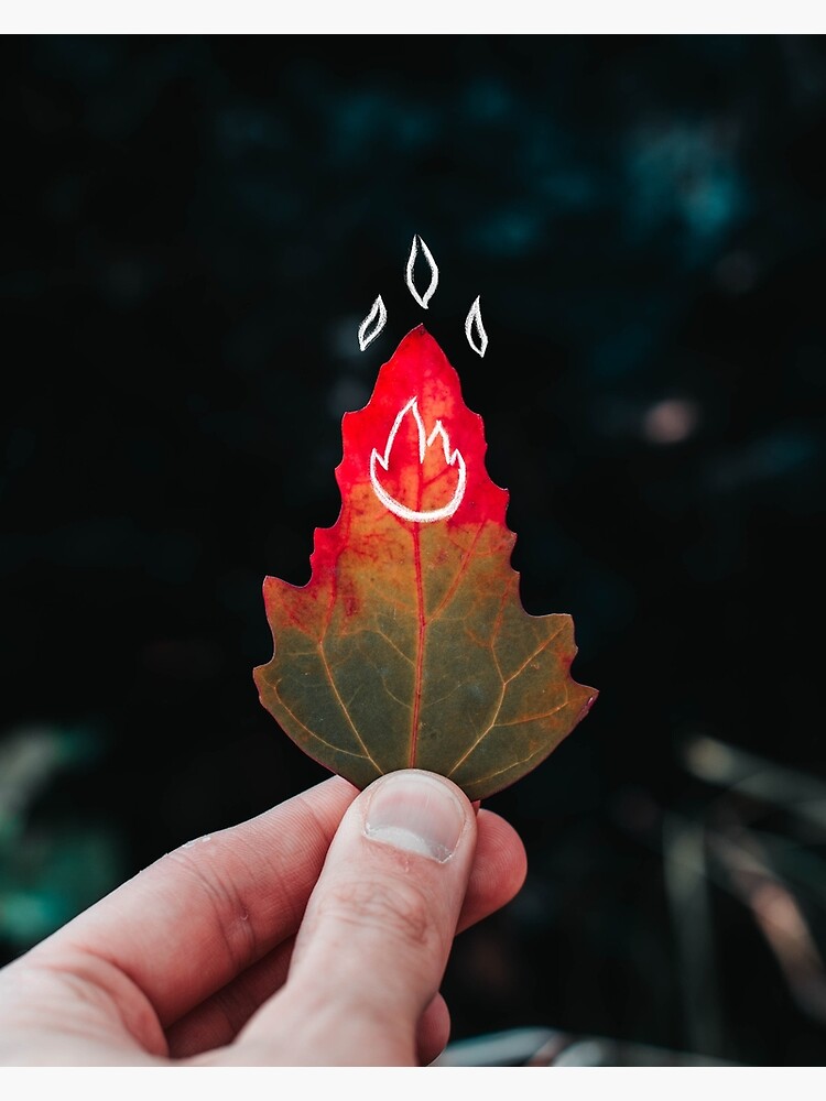 "Fire Leaf" Poster for Sale by technobulka | Redbubble