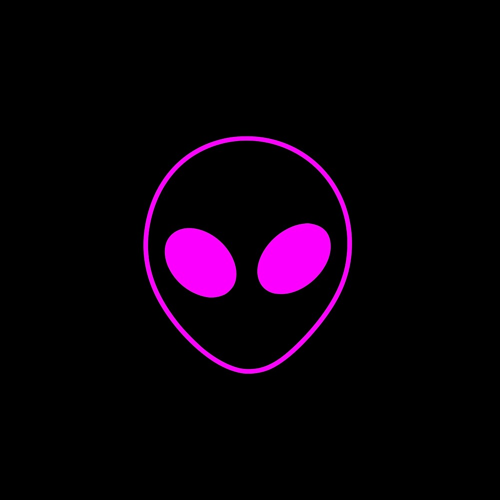 "Bright Neon Pink Alien Head on Black" by podartist | Redbubble