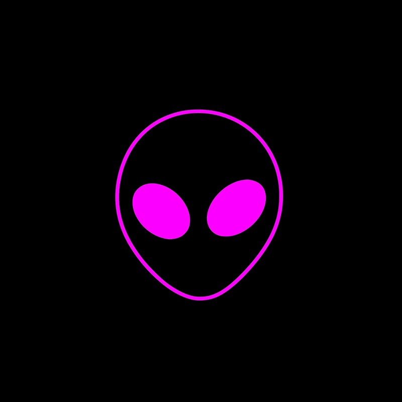 "Bright Neon Pink Alien Head on Black" by podartist | Redbubble