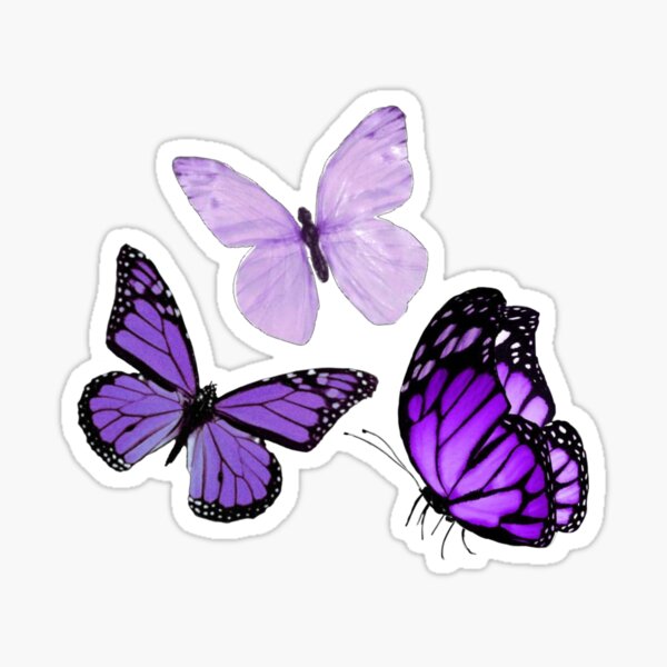 "purple butterfly " Sticker by Camillecheffer | Redbubble