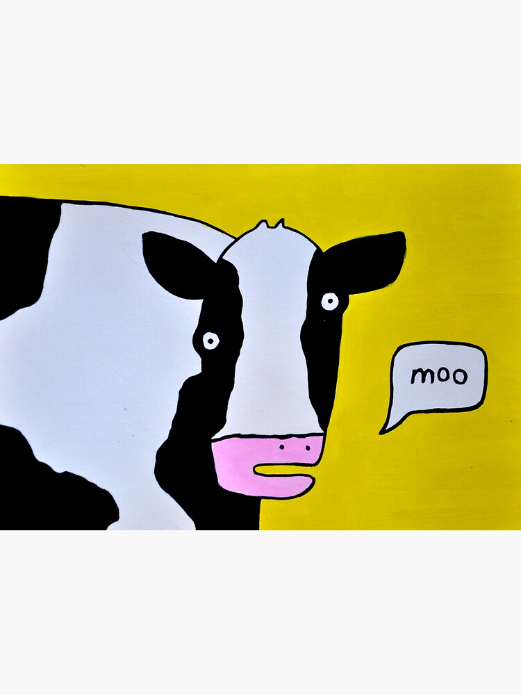 "Cartoon "Moo" Cow " Sticker for Sale by mayawolfb | Redbubble