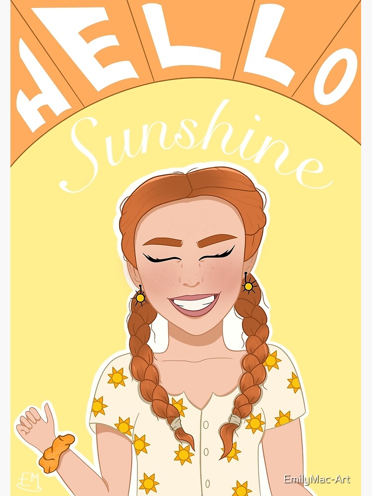"Cute Hello Sunshine Girl" Art Print by EmilyMac-Art | Redbubble