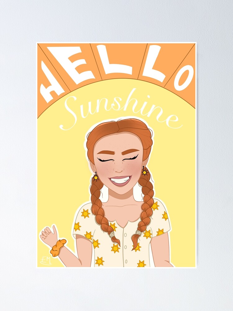"Cute Hello Sunshine Girl" Poster for Sale by EmilyMac-Art | Redbubble