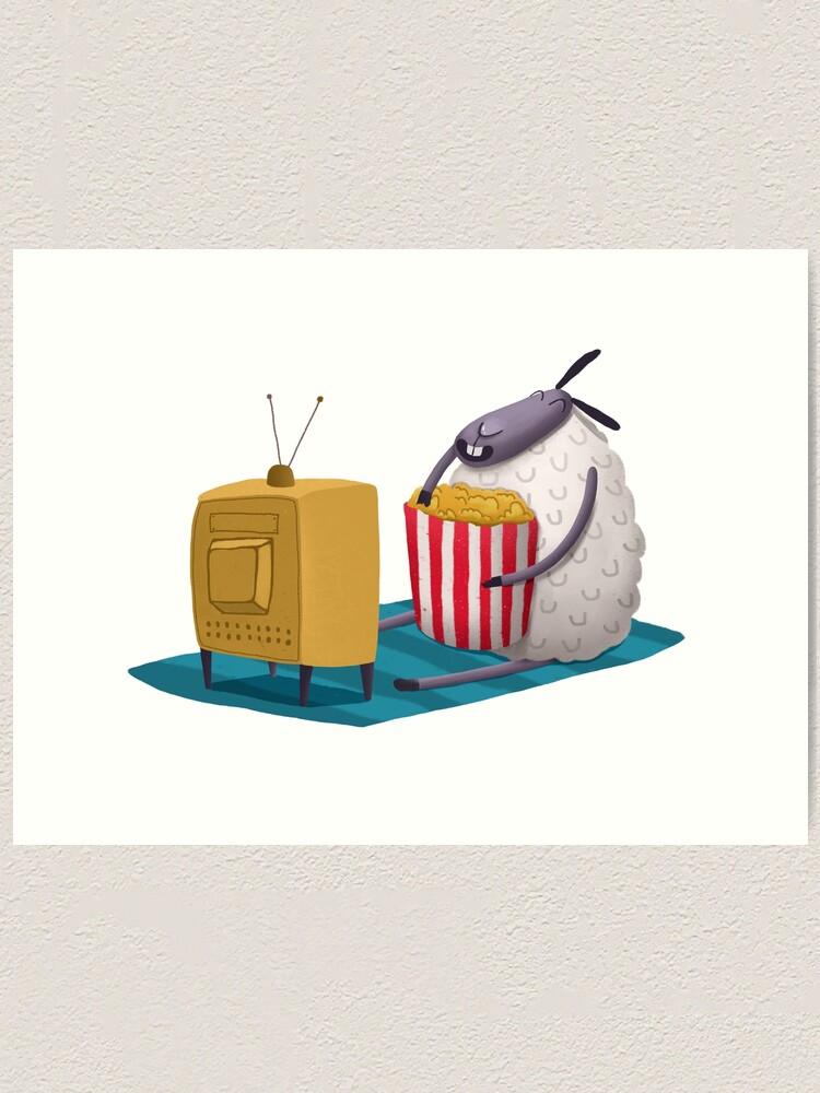 "Funny sheep watching TV illustration" Art Print for Sale by Bakulina ...