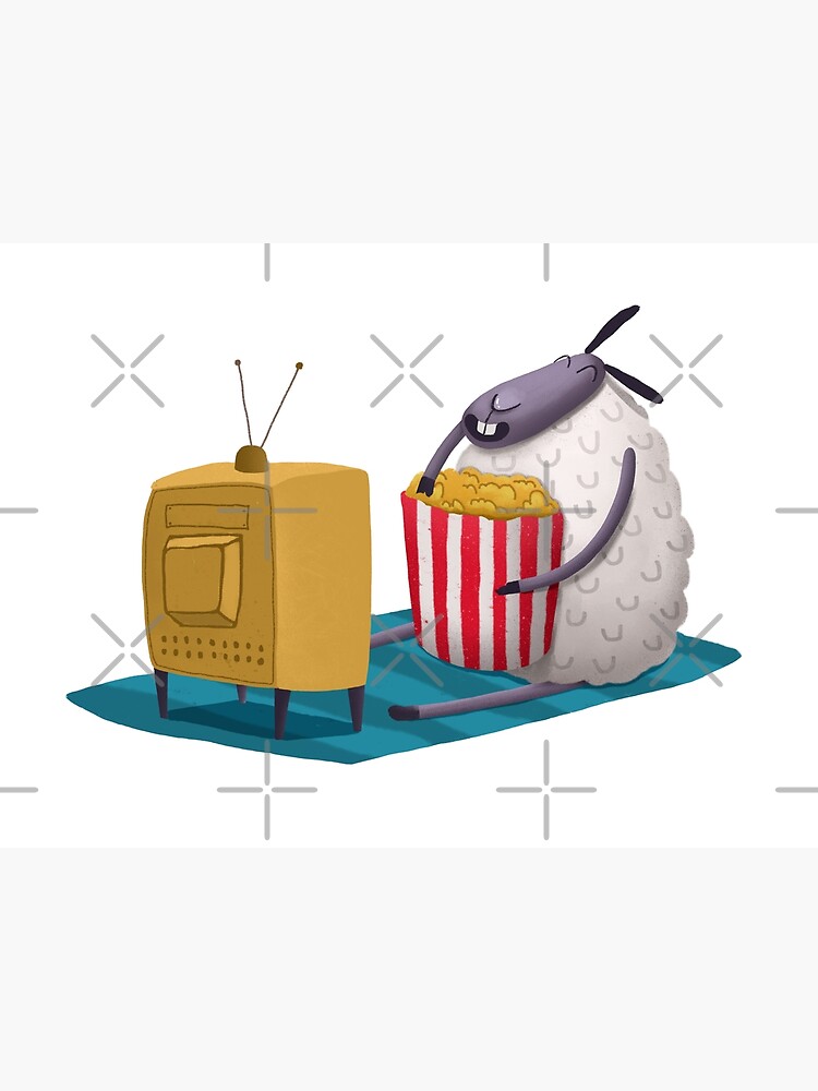 "Funny sheep watching TV illustration" Poster by Bakulina | Redbubble