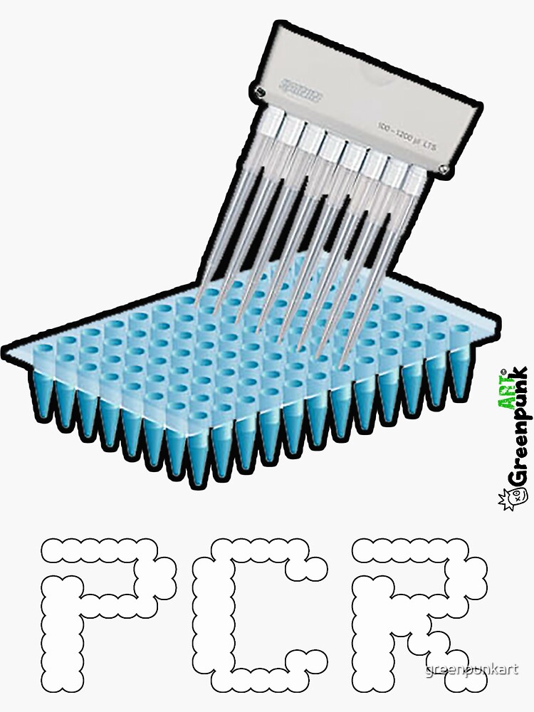 "PCR polymerase chain reaction" Sticker for Sale by greenpunkart ...