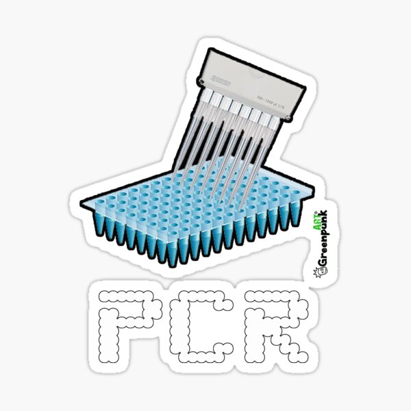 "PCR polymerase chain reaction" Sticker by greenpunkart | Redbubble