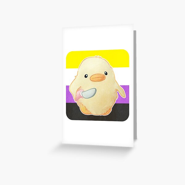 "Non Binary Pride Duck with Knife" Greeting Card for Sale by ...