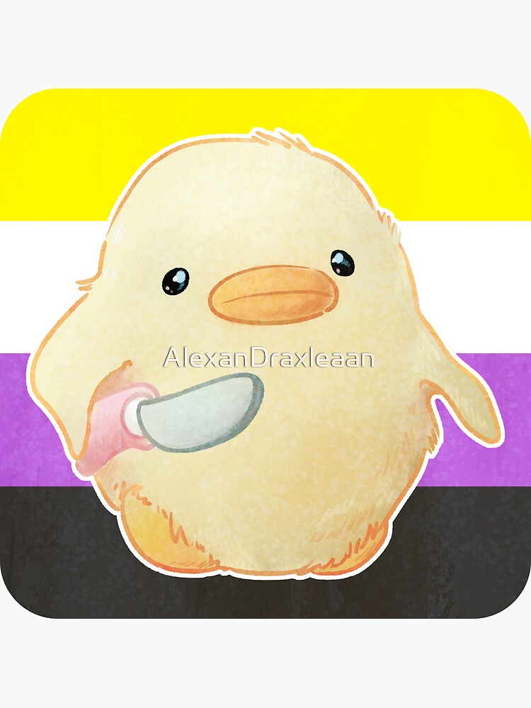 "Non Binary Pride Duck with Knife" Sticker for Sale by AlexanDraxleaan ...