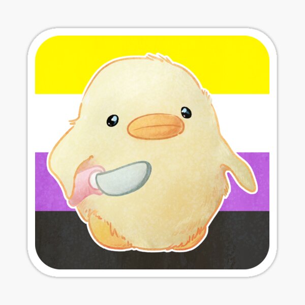 "Non Binary Pride Duck with Knife" Sticker for Sale by AlexanDraxleaan ...