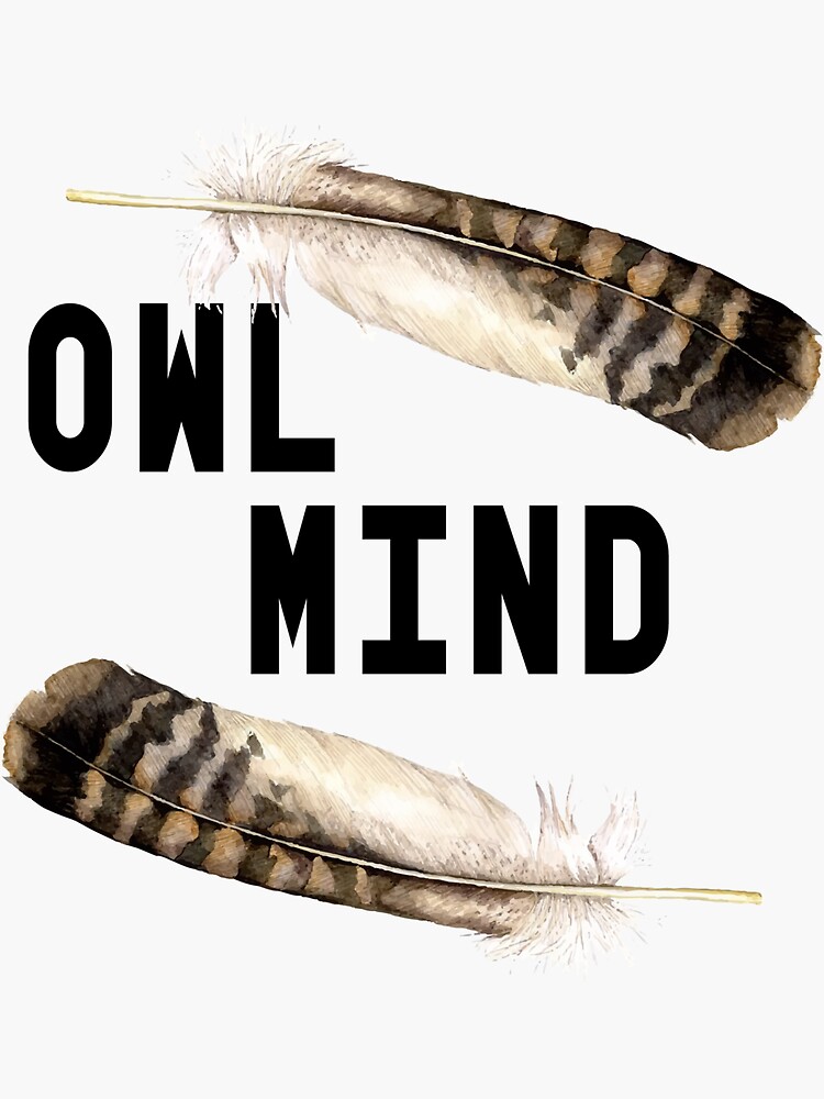 "owl mind" Sticker by geniusgrafx | Redbubble