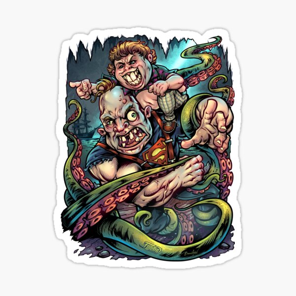 "Sloth Loves Chunk" Sticker by flylanddesigns | Redbubble