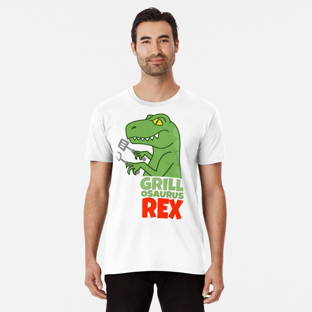 "Grillosaurus Rex BBQ tee" Sticker for Sale by AndApArt | Redbubble