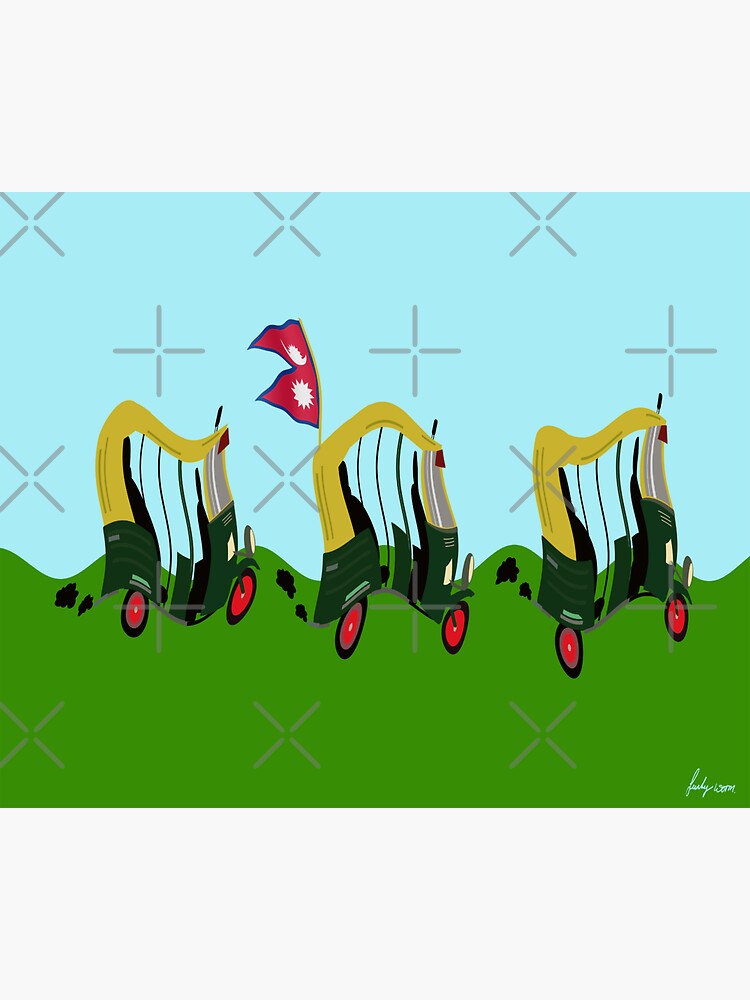 "Auto Rickshaw - Nepal" Sticker for Sale by funkyworm | Redbubble