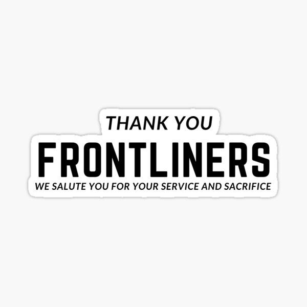 "Thank You Frontliners" Sticker for Sale by jpartdesign23 | Redbubble