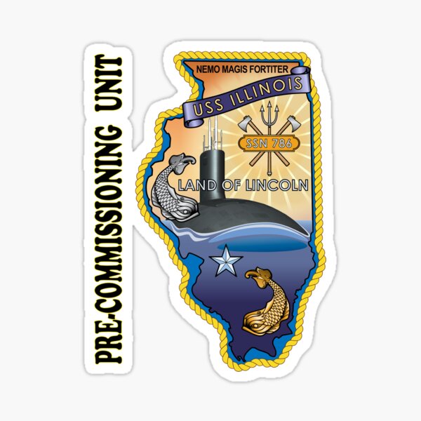 "SSN-786 USS Illinois Pre-commissioning Unit Crest" Sticker by ...