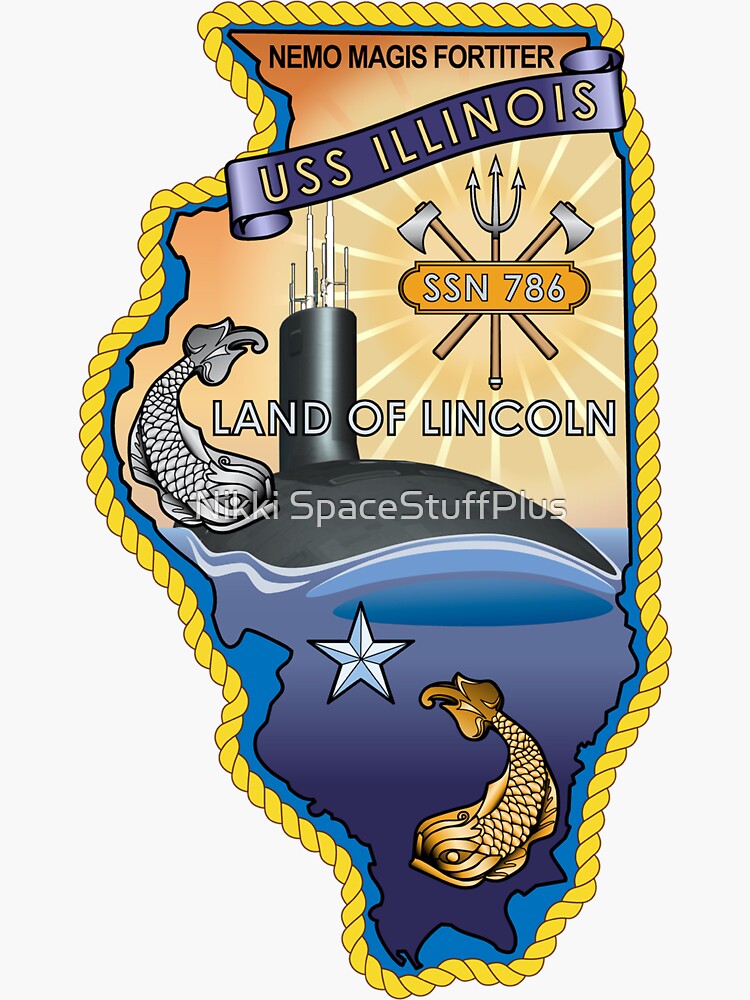 "SSN-786 USS Illinois Crest" Sticker by Spacestuffplus | Redbubble