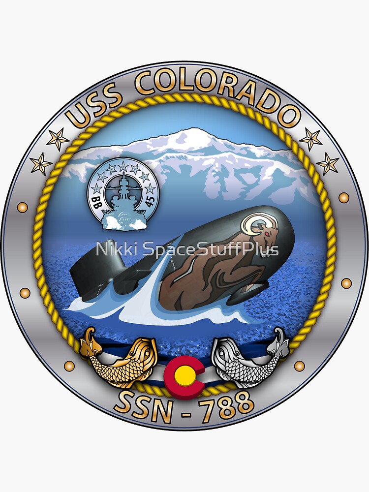 "SSN-788 USS Colorado Crest" Sticker for Sale by Spacestuffplus | Redbubble