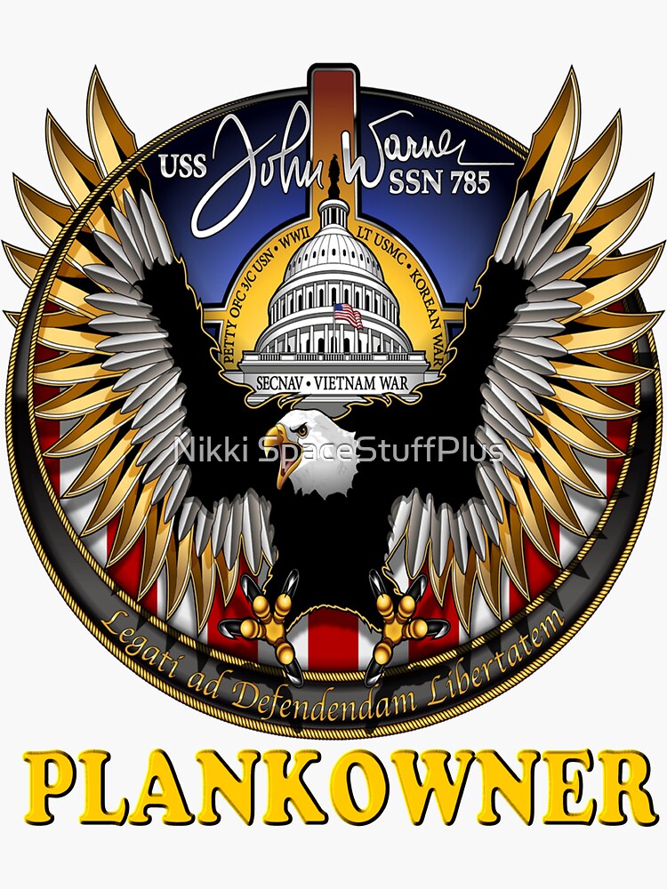 "SSN-785 Plank Owner Logo for Dark Colors" Sticker by Spacestuffplus ...