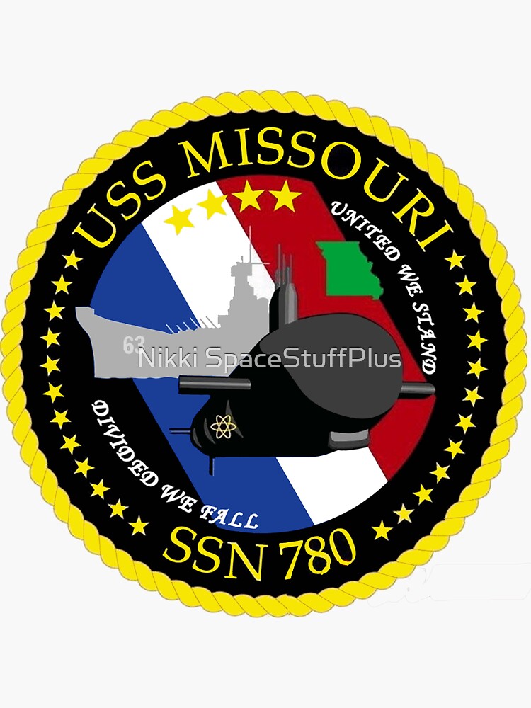 "SSN-780 USS Missouri Crest" Sticker for Sale by Spacestuffplus | Redbubble