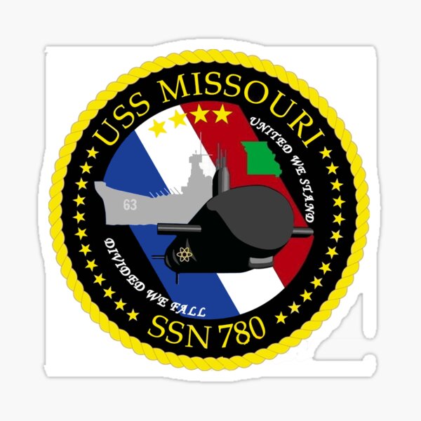 "SSN-780 USS Missouri Crest" Sticker for Sale by Spacestuffplus | Redbubble