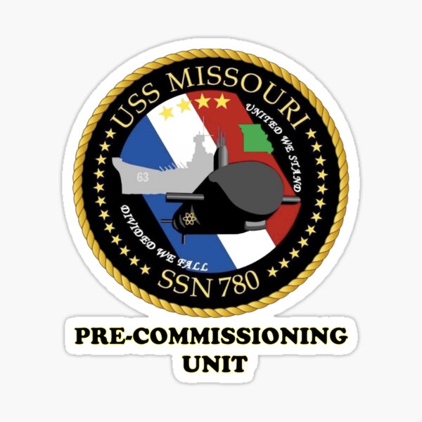 "SSN-780 USS Missouri Pre-commissioning Unit Crest" Sticker for Sale by ...