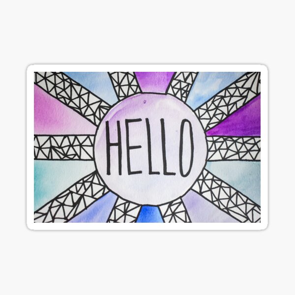 "Aesthetic watercolor hello sign" Sticker for Sale by Rivkascreations ...