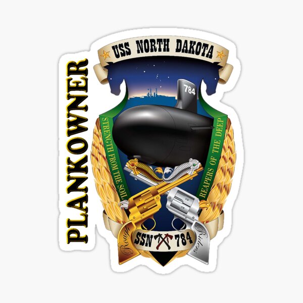 "SSN-784 USS North Dakota Plank Owner Crest" Sticker by Spacestuffplus ...