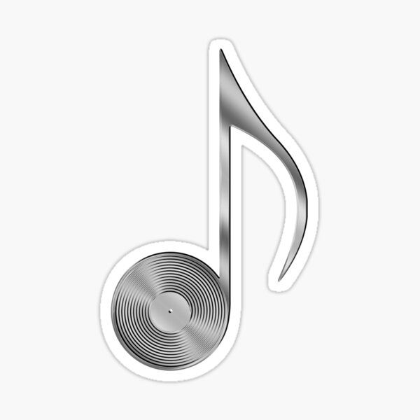 "Vinyl Record Musical Eighth Note - Metallic - Steel" Sticker for Sale ...
