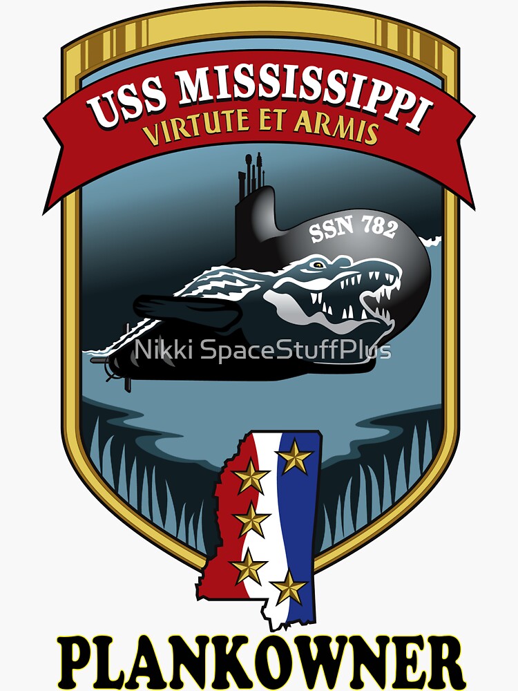 "SSN-782 USS Mississippi Plank Owner Crest" Sticker for Sale by ...
