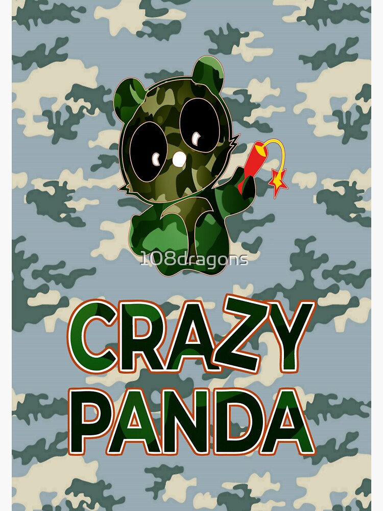 "Crazy Panda Camouflage Dynamite" Sticker by 108dragons | Redbubble