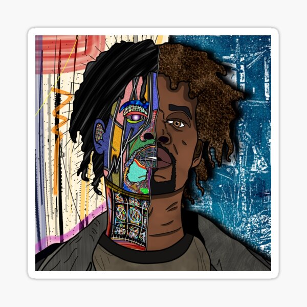 "Two Face " Sticker for Sale by Draw-Grips | Redbubble