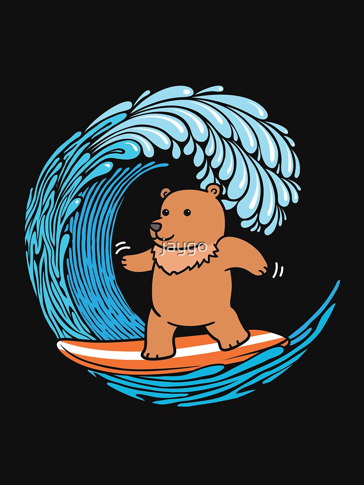 "Bear Surfing" T-shirt for Sale by jaygo | Redbubble | surfing bear t ...