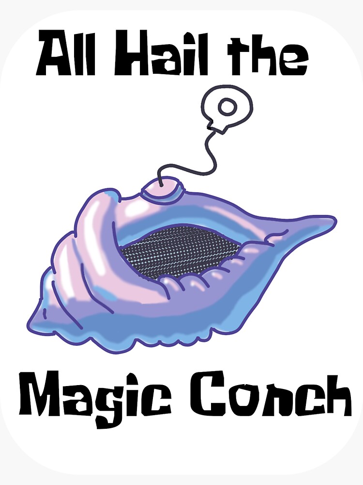 "All Hail the Magic Conch Sticker" Sticker by janekoren | Redbubble