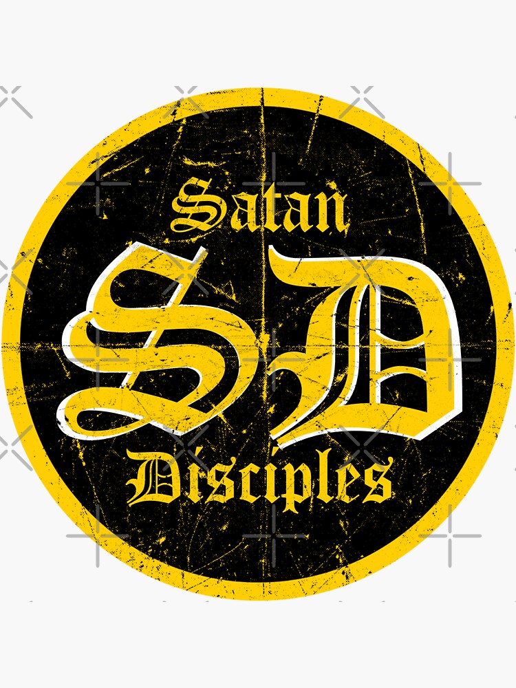 "Satan Disciples SD" Sticker by DIRTYDUNNZ | Redbubble
