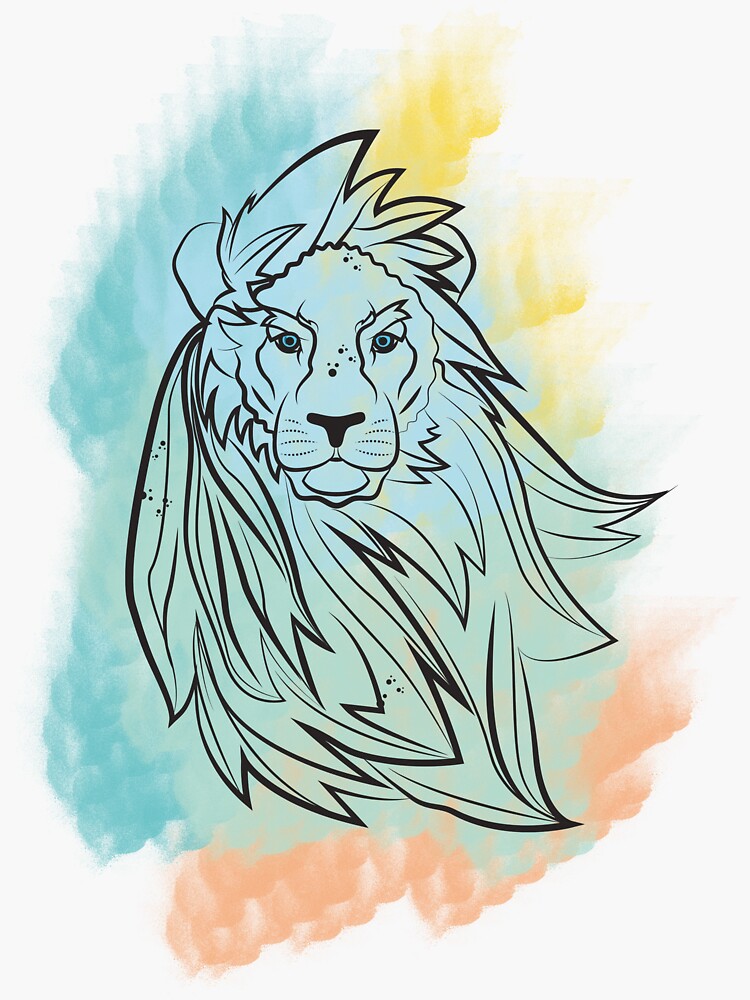 "Freaky Rainbow Lion" Sticker by FreakyAnimals | Redbubble